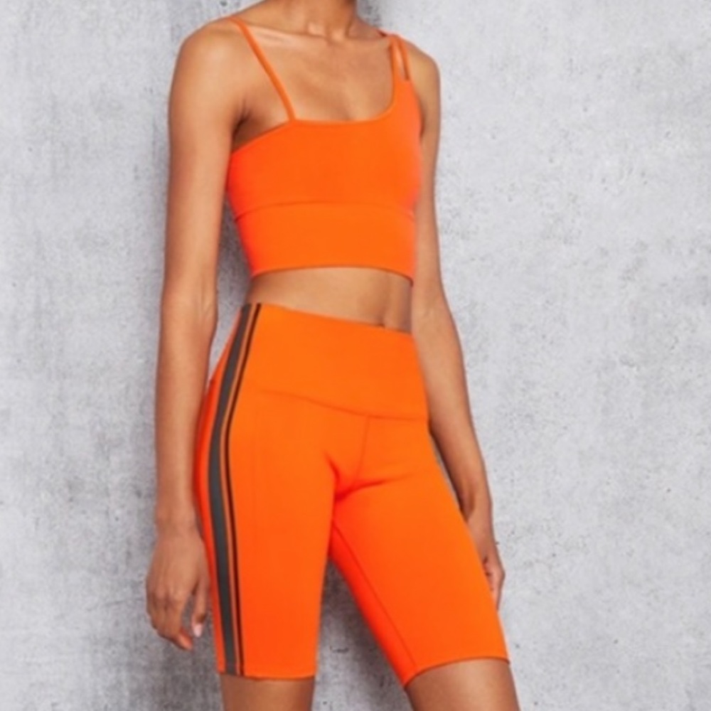 Alo Yoga High-Waisted Biker Cycle Neon Orange Airbrus… - Gem